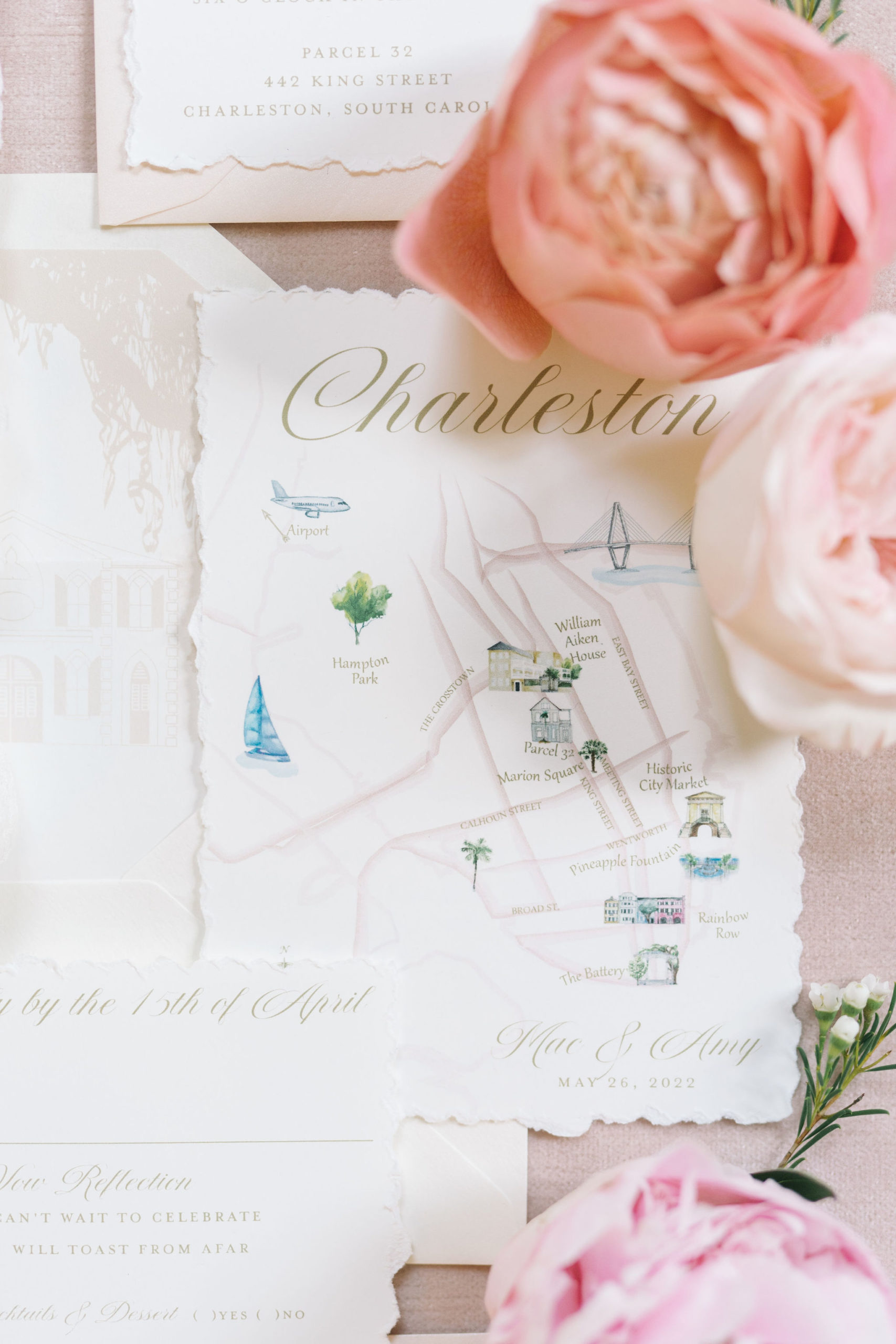 Watercolor Wedding Maps From Dodeline Design